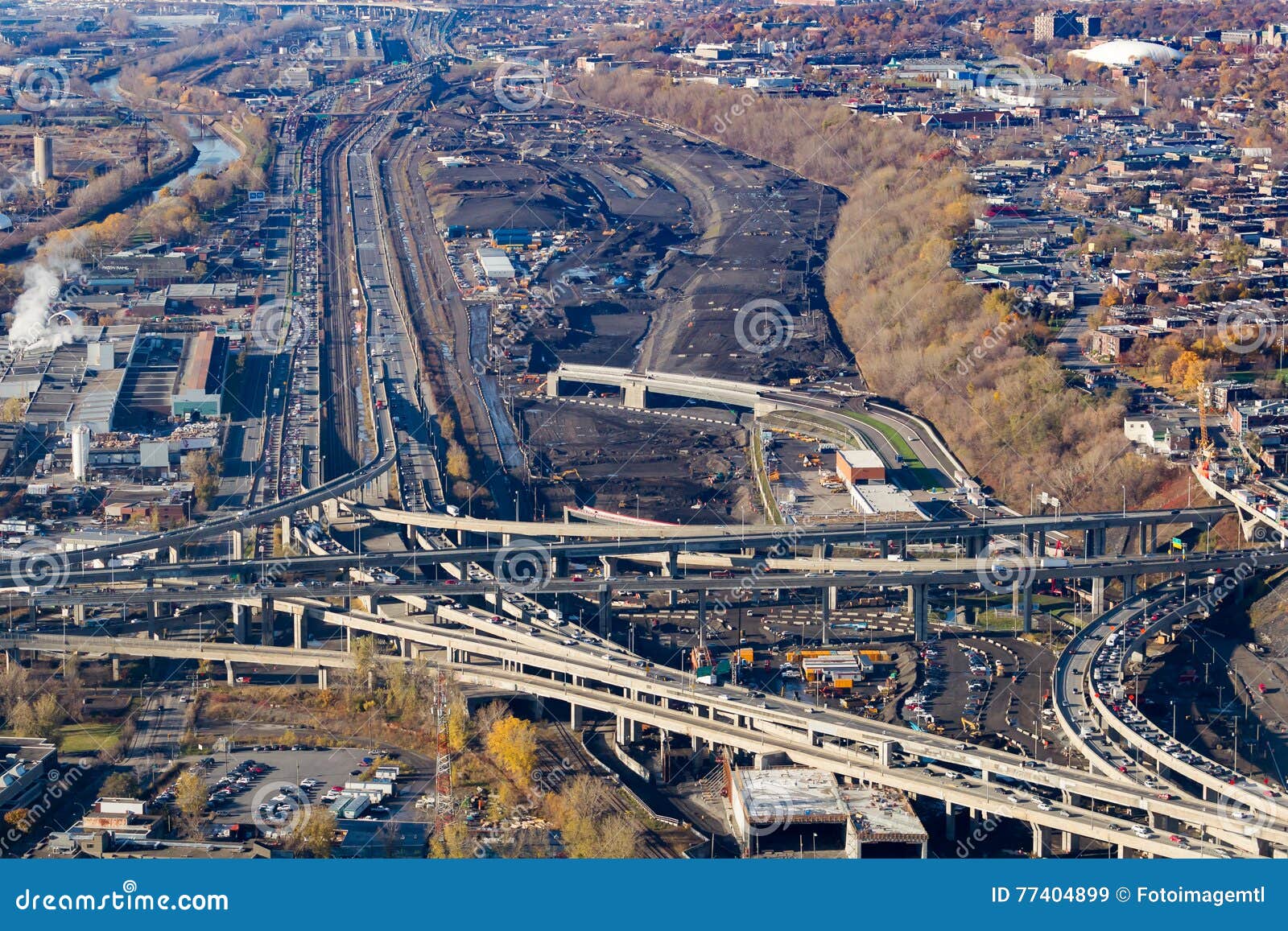 Montreal Turcot project editorial stock image. Image of traffic - 77404899