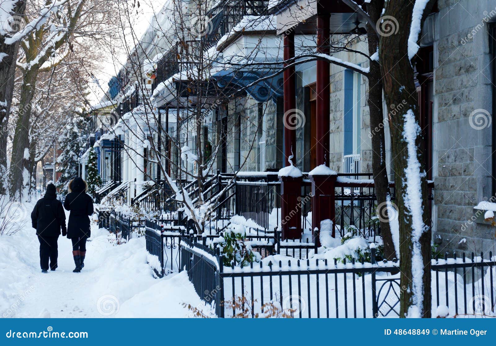 Montreal Winter. stock image. Image of street, walking - 48648849