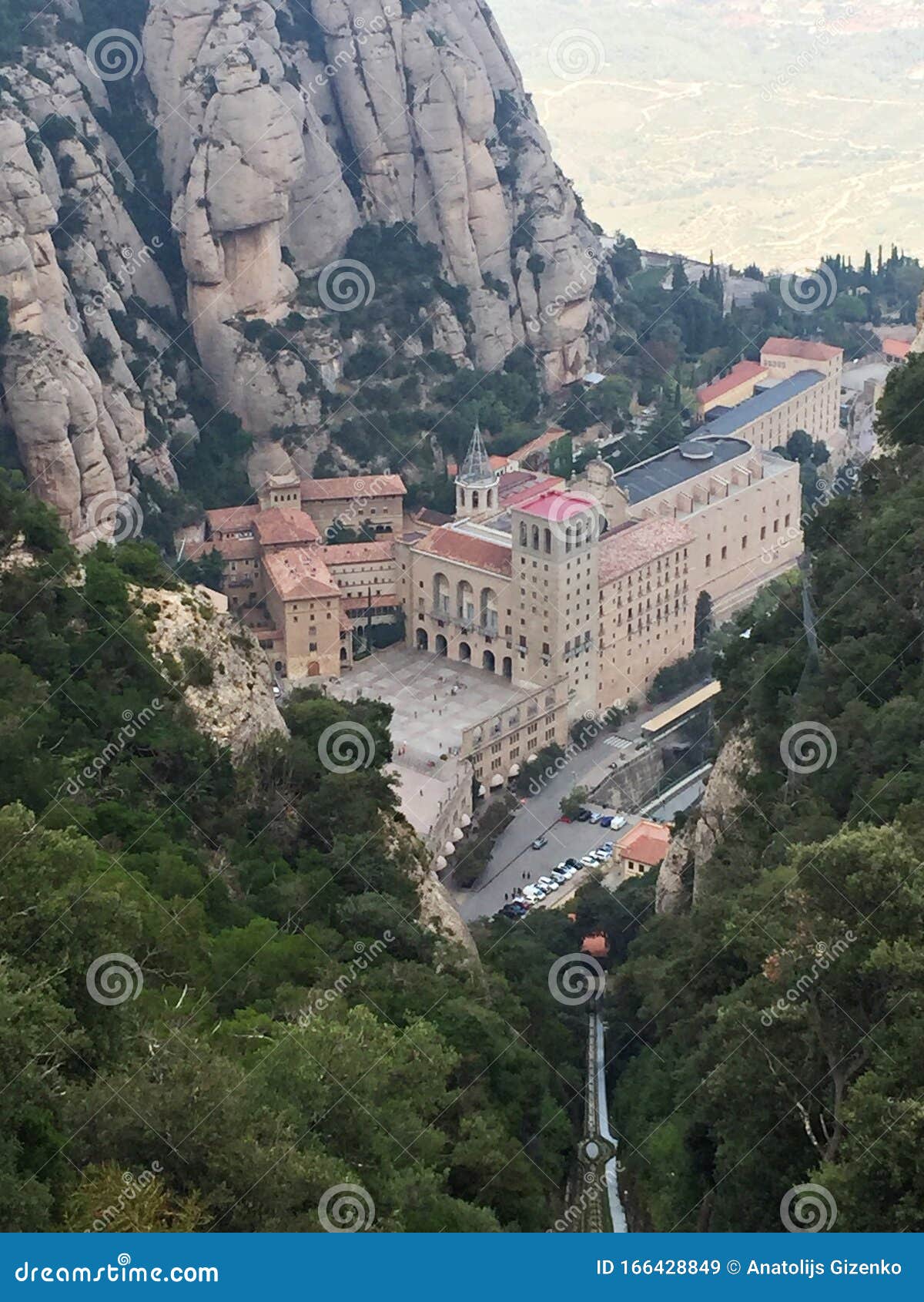 Montserrat Catholic Monastery on the Background of the Mountains in ...