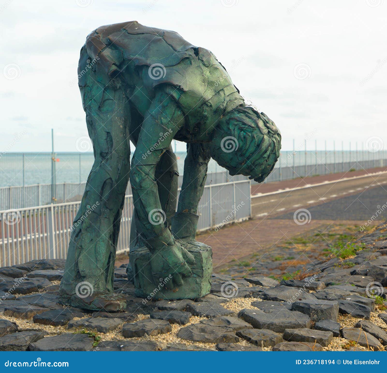 Monument on the Afsluitdijk. Bronze Statue of the Workers Who Built the ...