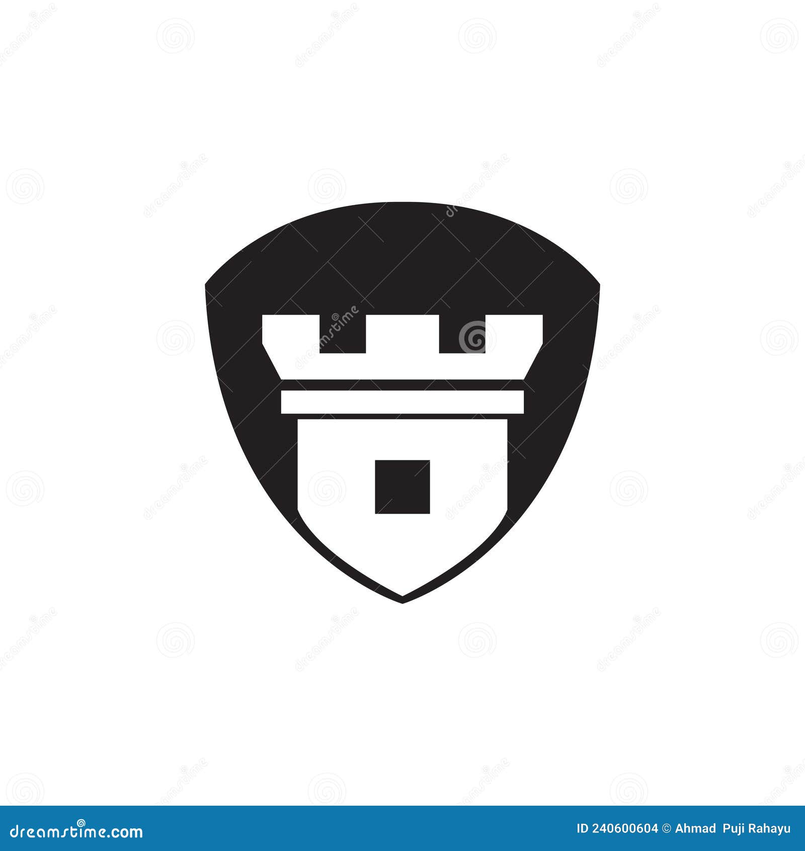 Monument Castle with Shield Logo Design, Vector Graphic Symbol Icon ...