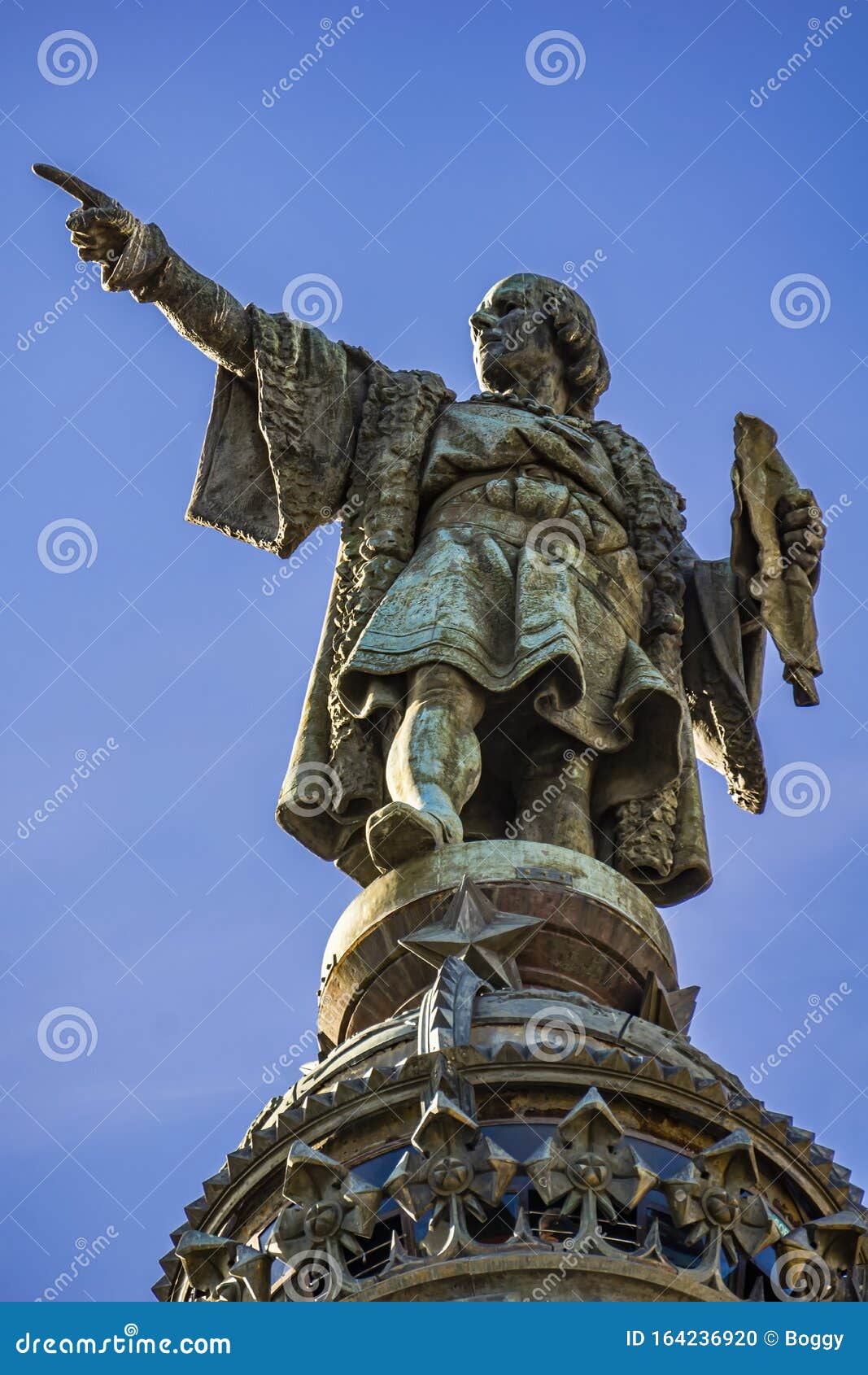 Monument of Christopher Columbus in Barcelona, Spain Stock Photo ...
