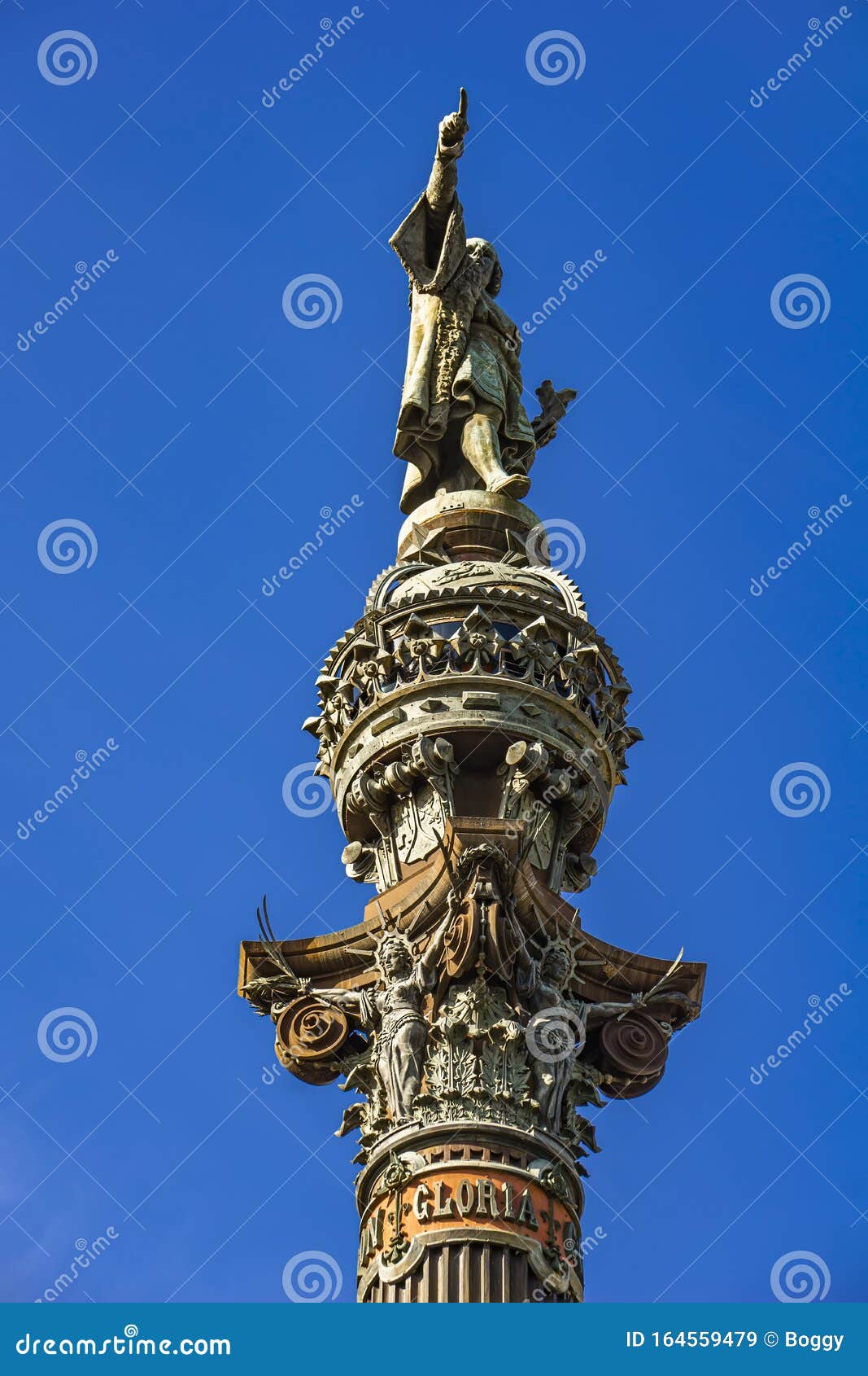 Monument of Christopher Columbus in Barcelona, Spain Stock Image ...