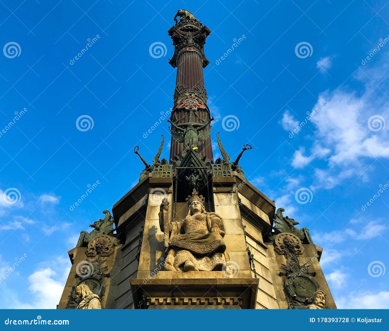 Monument a Colom stock photo. Image of barcelona, spain - 178393728