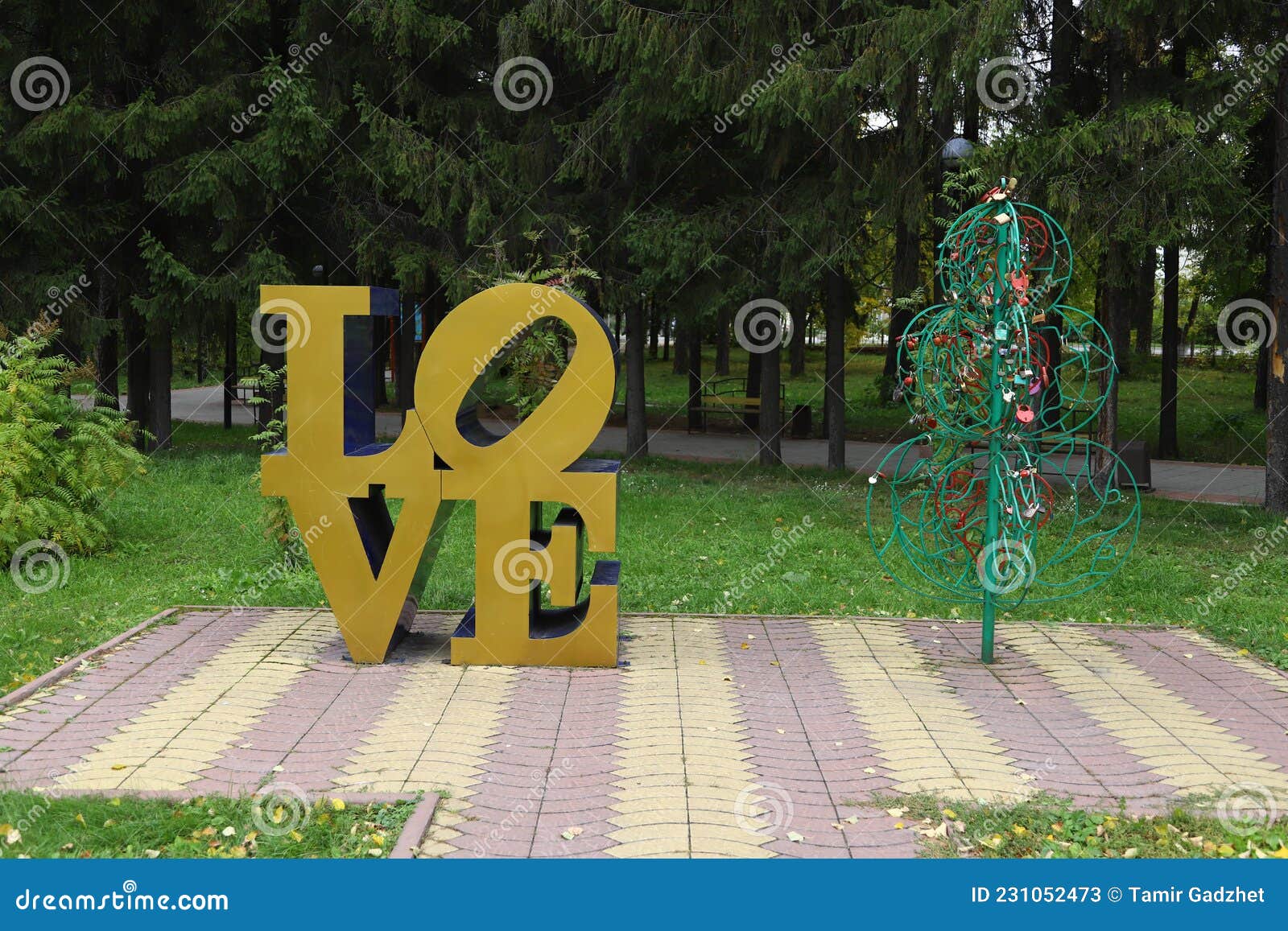Monument To Lovers Student Couples. The Sculpture Consists Of Two Huge ...