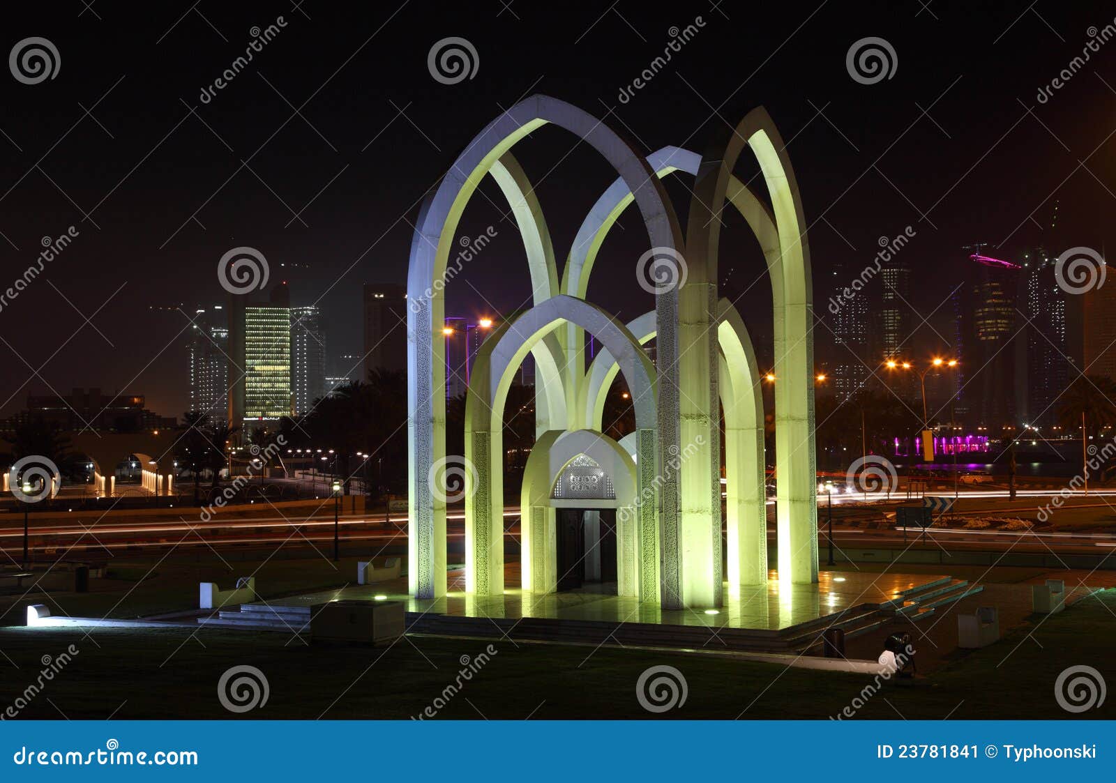 Monument in Doha, Qatar stock image. Image of arabic - 23781841