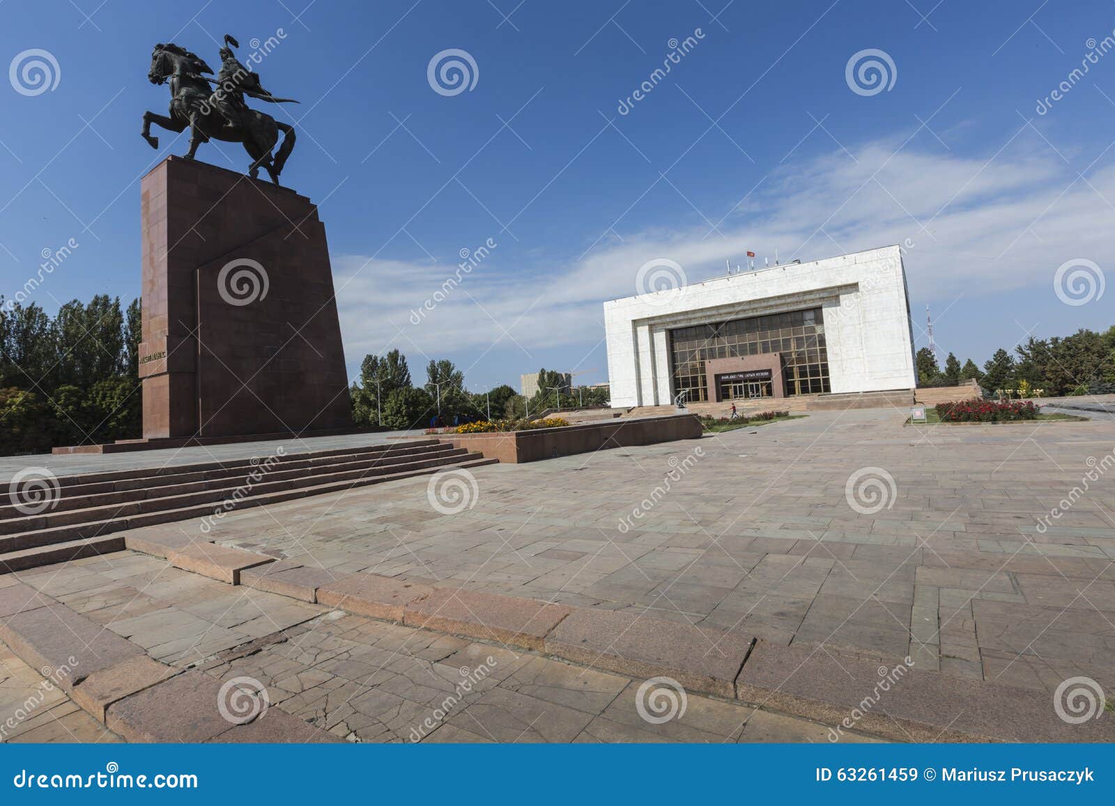 Monument Epic of Manas on Ala-Too Square. Bishkek Editorial Stock Image ...