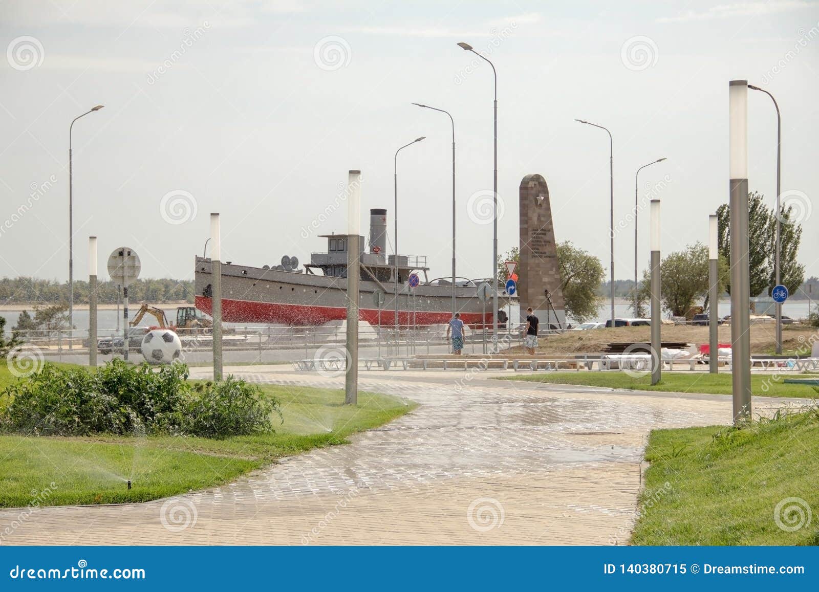 Monument in the Form of a Cruiser on the City Embankment Editorial ...