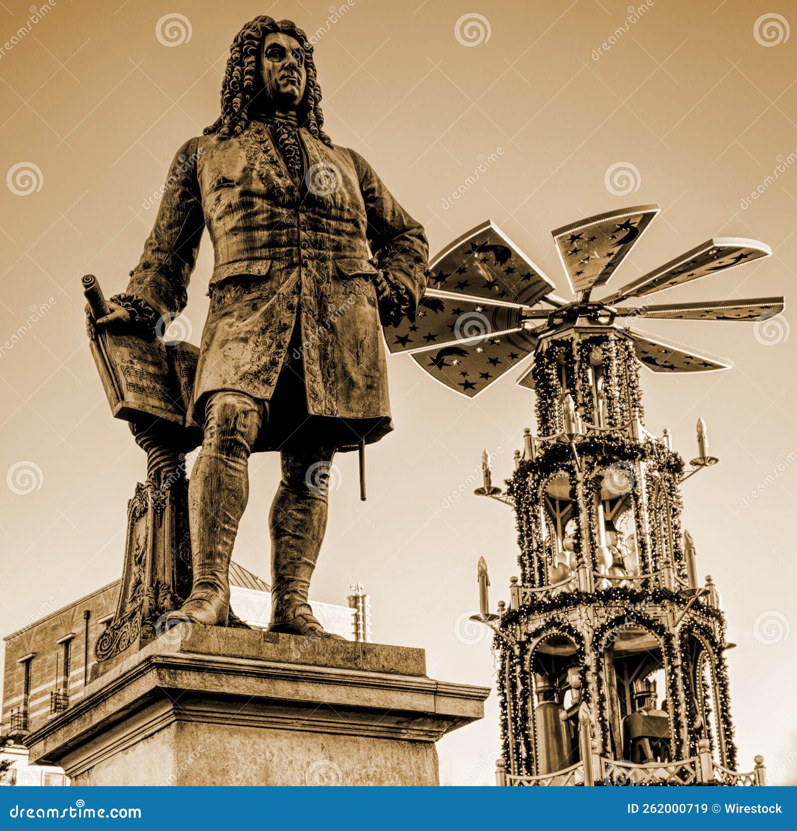 Monument of the Georg Friedrich Handel Stock Image - Image of memorial ...