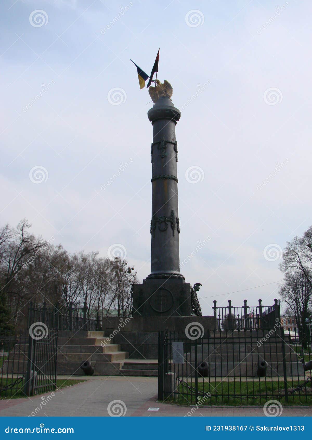 The Monument of Glory Cast-iron Column with the Bronze Parts and the ...