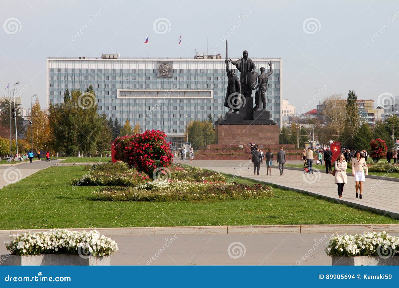 Monument `Heroes of the Front and Rear` on the Esplanade in Perm ...