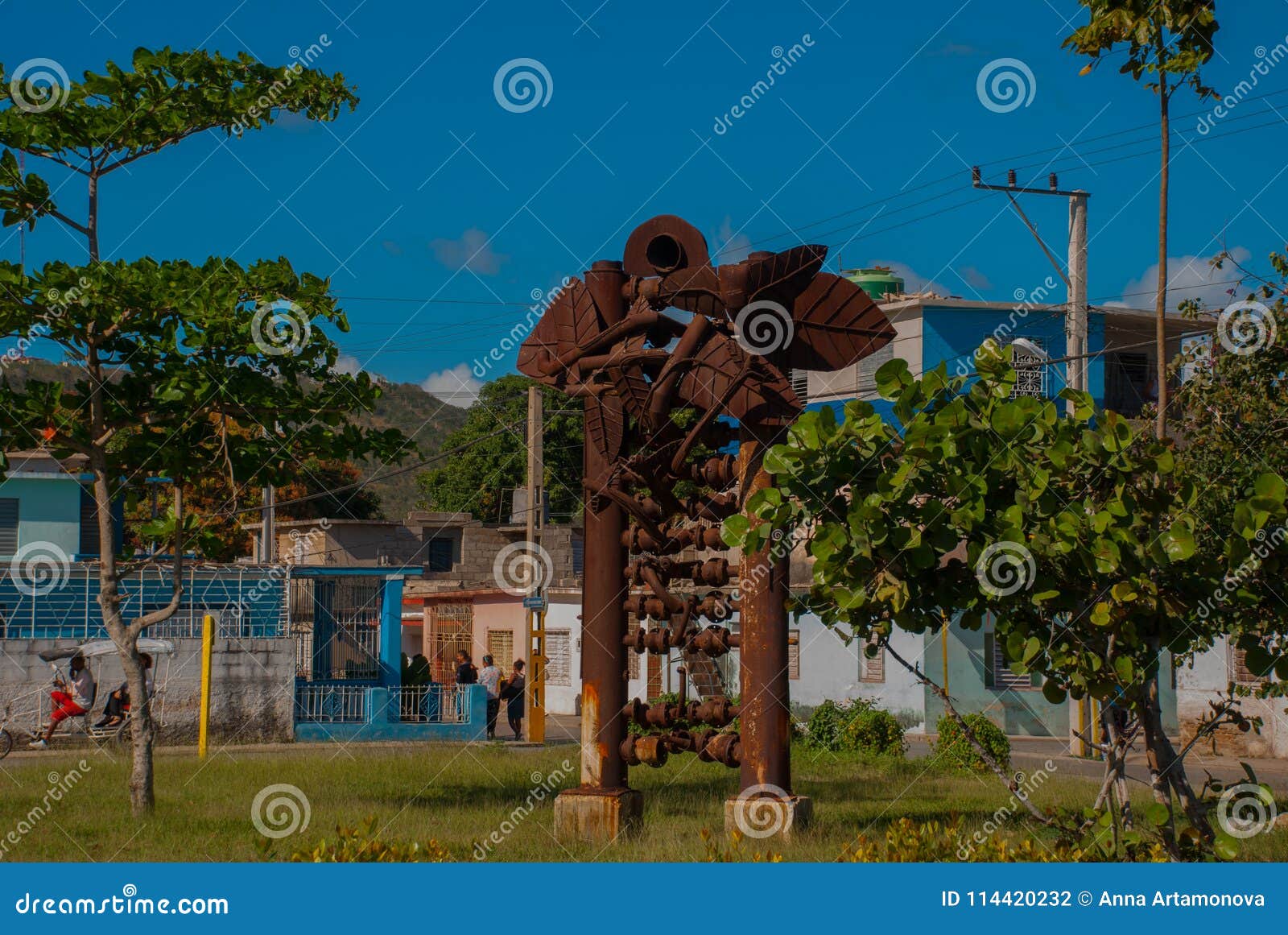 Monument Holguin, Cuba: Monument of Pipes in the Park. Editorial ...