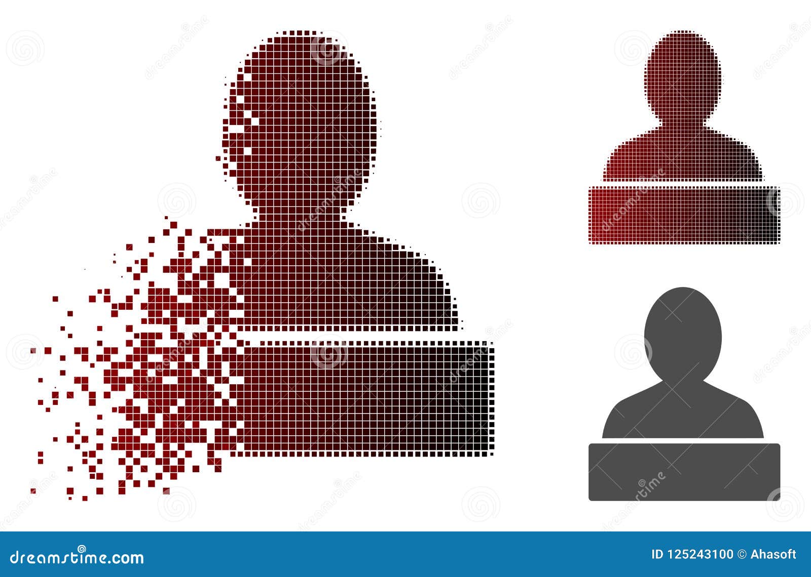 Broken Pixel Halftone Monument Icon Stock Vector - Illustration of ...