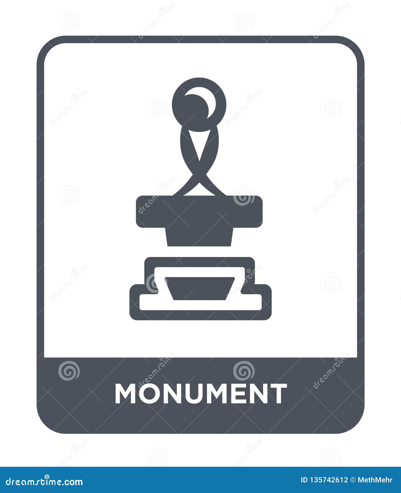 Monument Icon in Trendy Design Style. Monument Icon Isolated on White ...