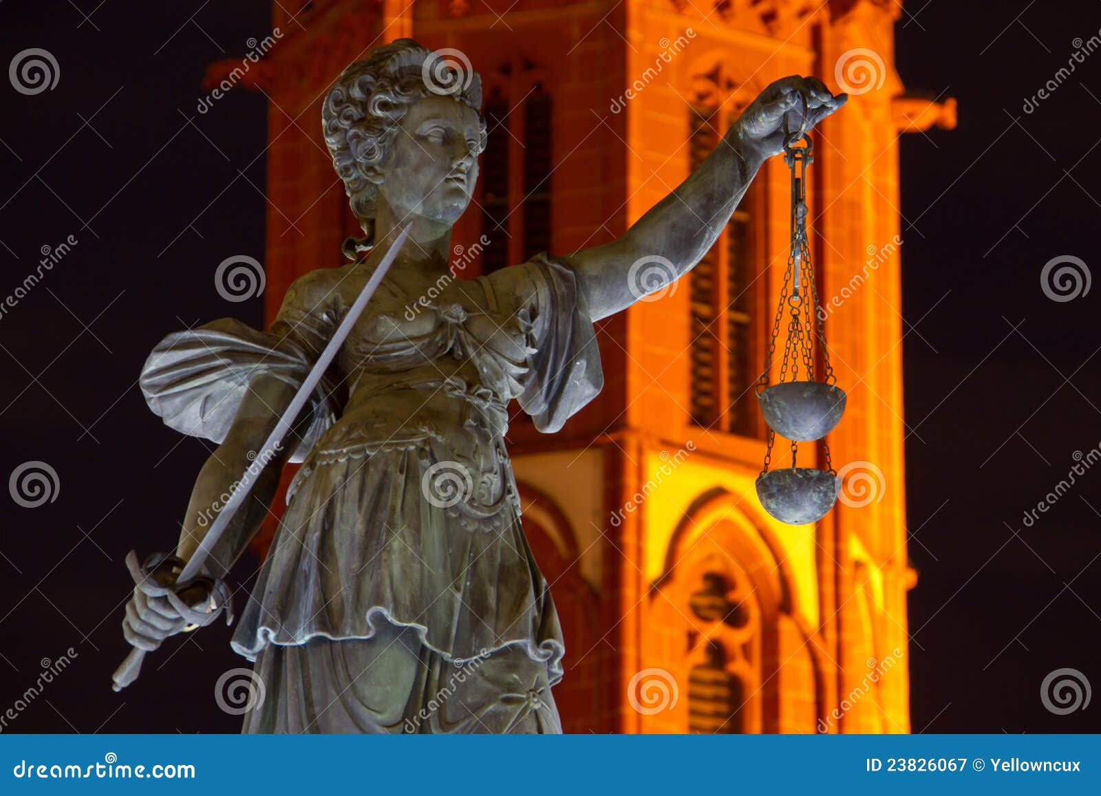 Monument Justice in Frankfurt Stock Image - Image of mythology ...
