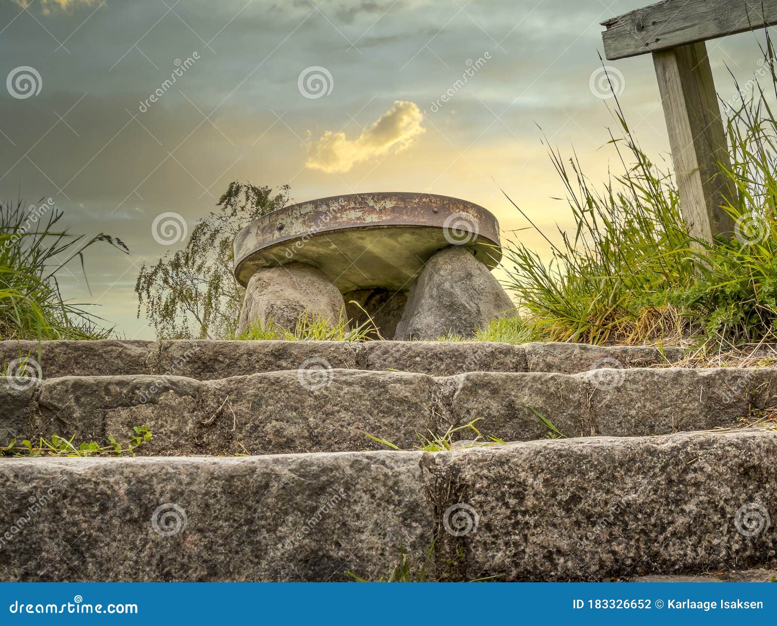 Monument Made of an Old Millstone, Three Large Stones with a Large ...