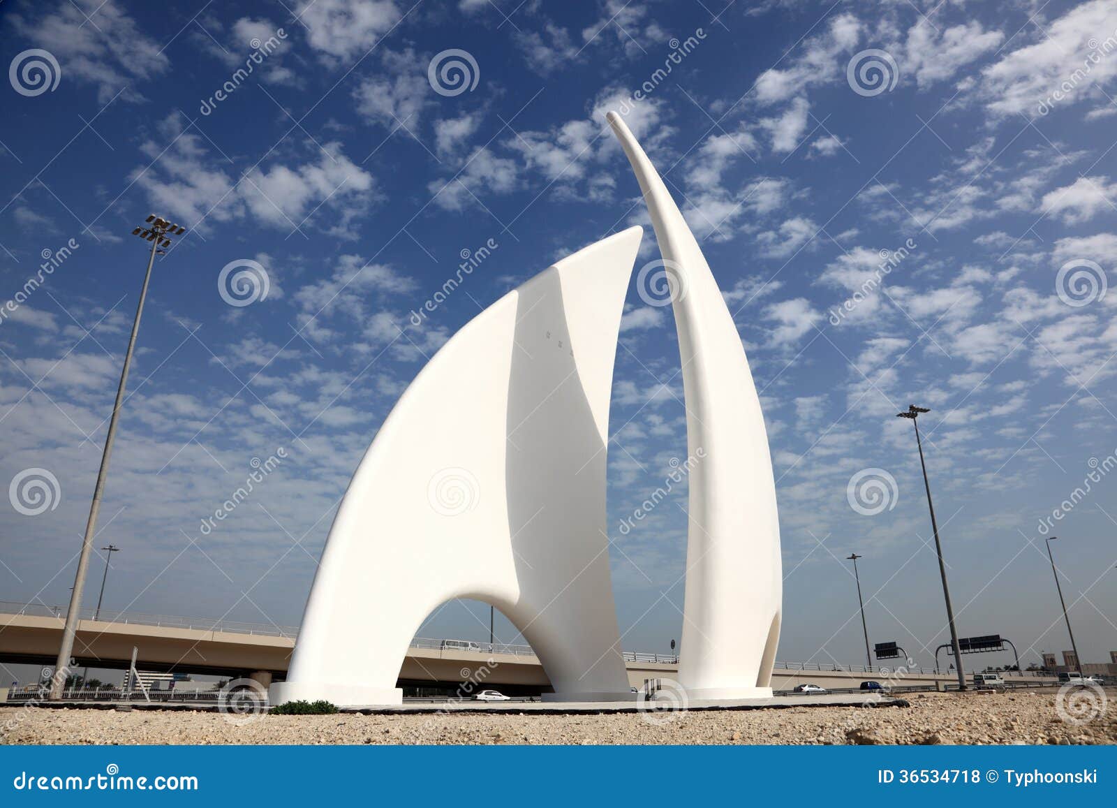 Monument in Manama, Bahrain Stock Photo - Image of roundabout, gulf ...