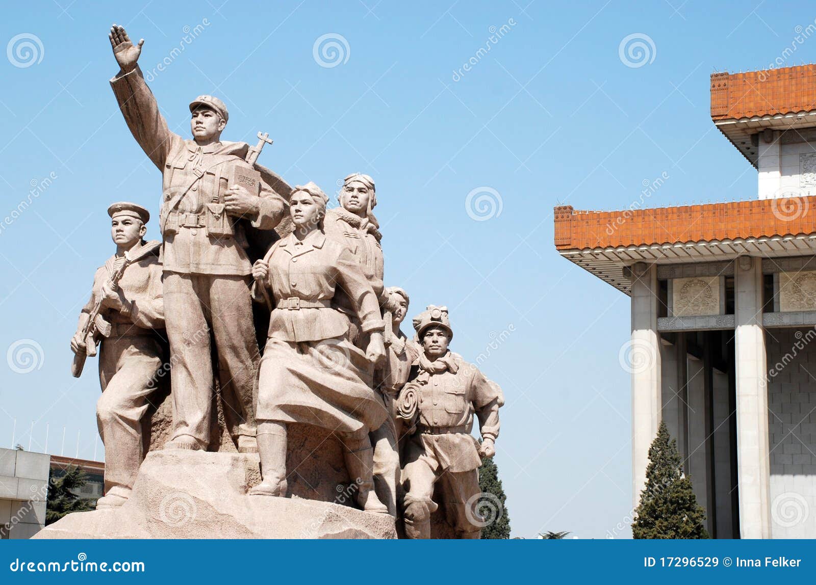 Monument Mao En Chinese Mensen (Peking, China) Stock Afbeelding - Image ...