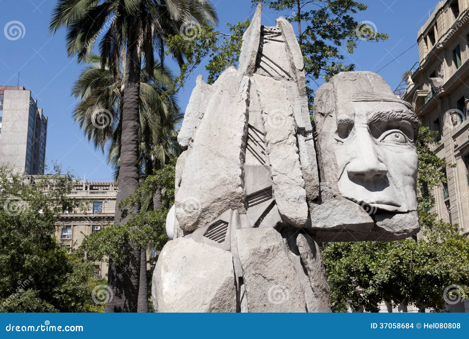 Monument for Mapuche Indians, Santiago De Chile, South America Stock ...