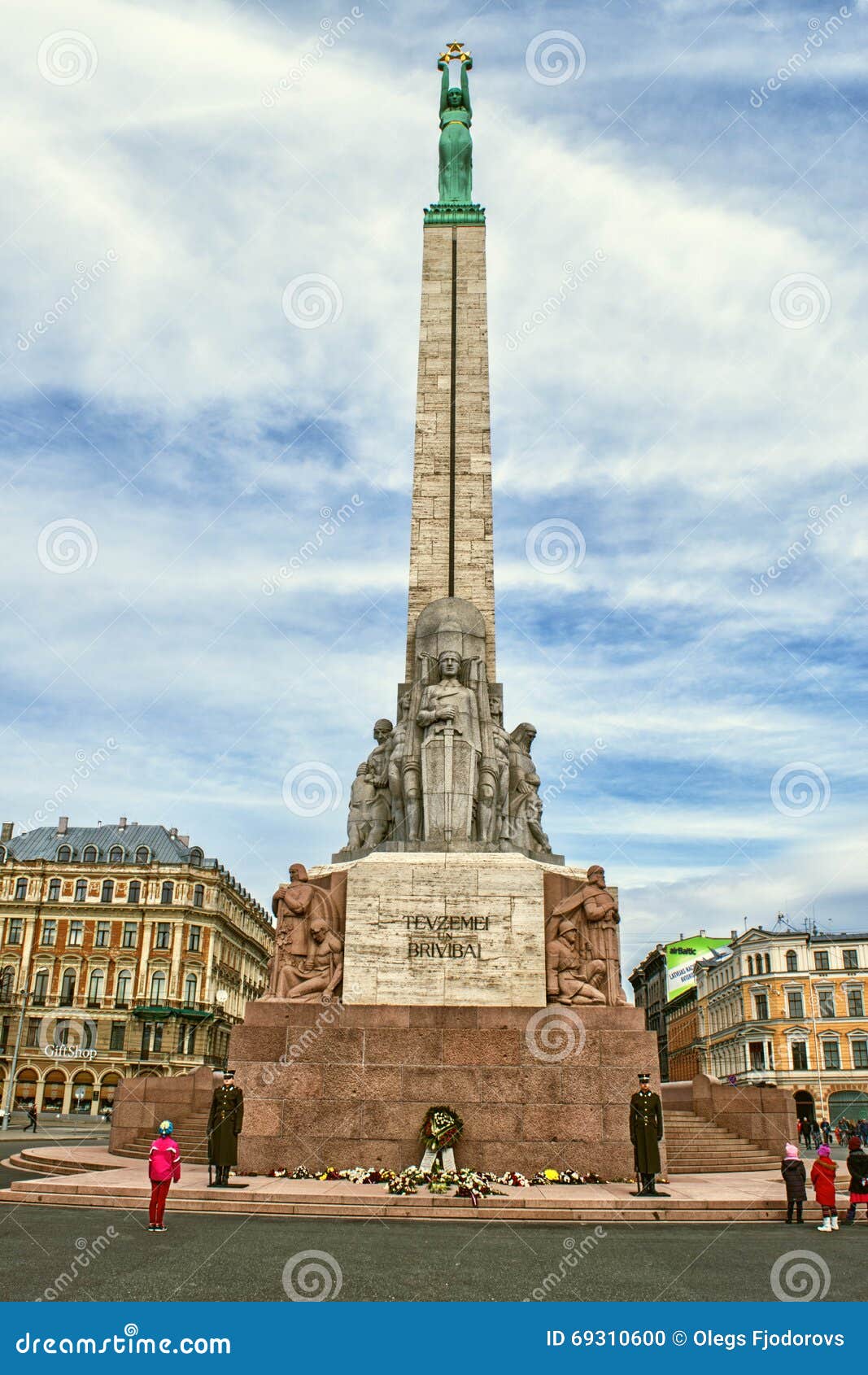 Freedom Monument Milda Riga Latvia Stock Images - Download 348 Royalty ...