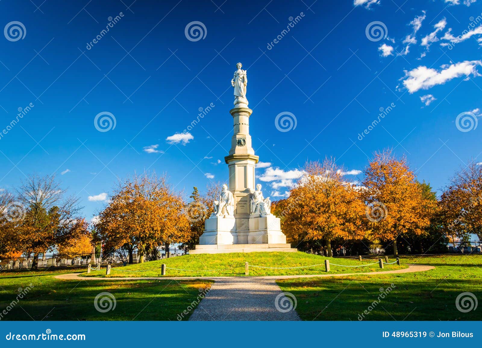 Monument at the National Cemetery in Gettysburg, Pennsylvania. Stock ...