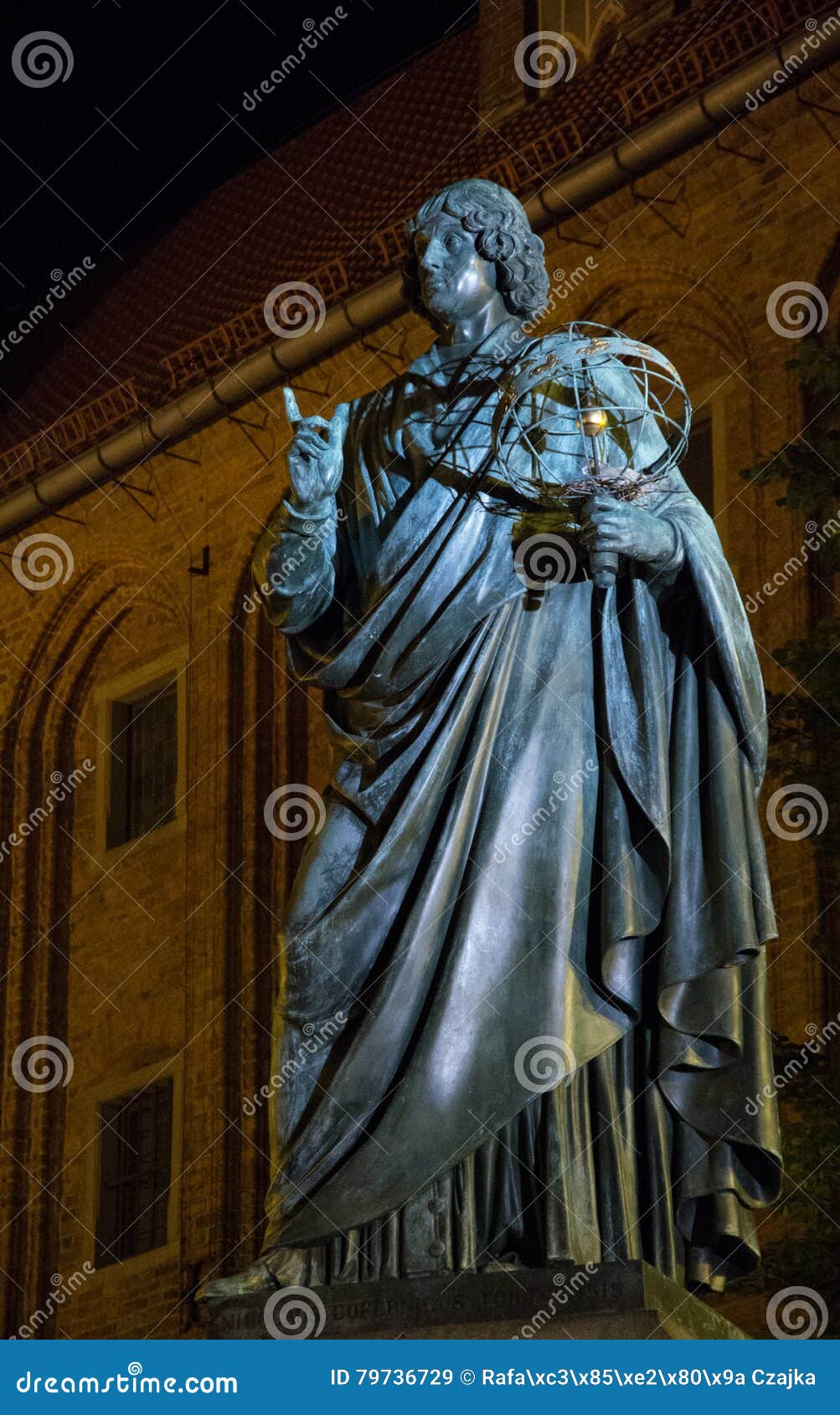 Monument of Nicolaus Copernicus. Stock Image - Image of twilight ...