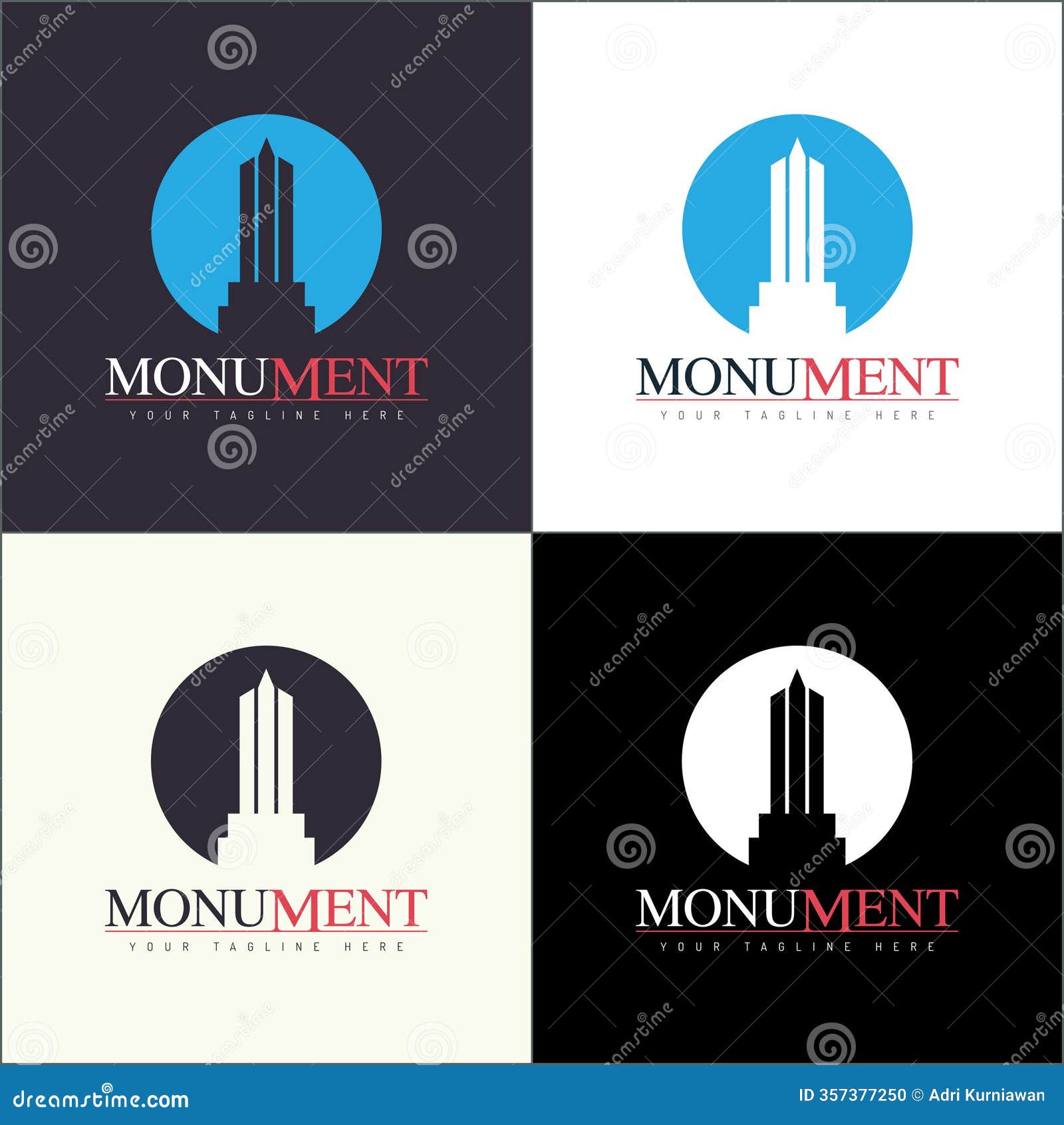 Monument Obelisk Tower Silhouette Logo Set Template Design Stock Vector - Illustration of ...