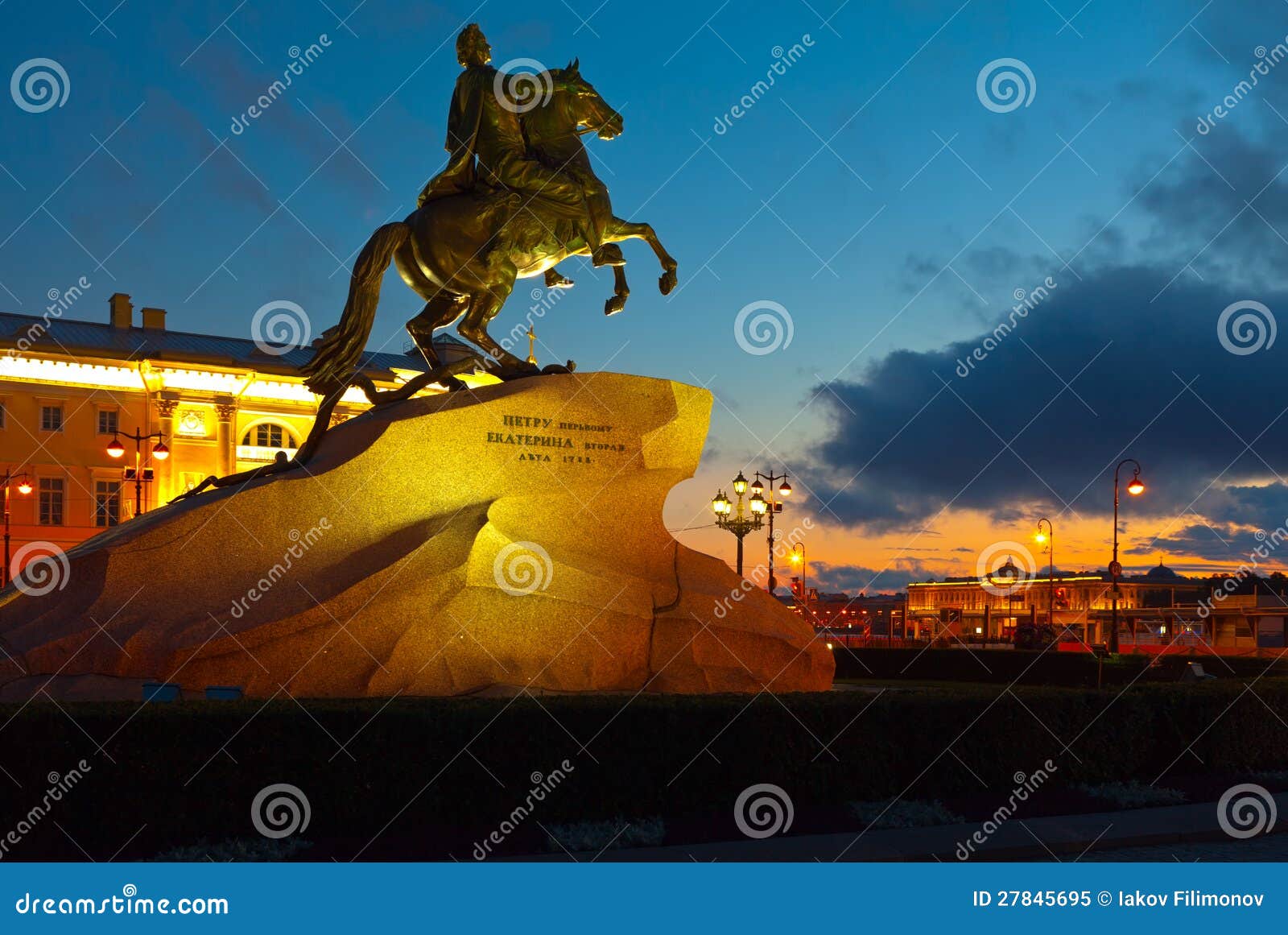 Monument of Peter the First Stock Image - Image of emperor, dusk: 27845695