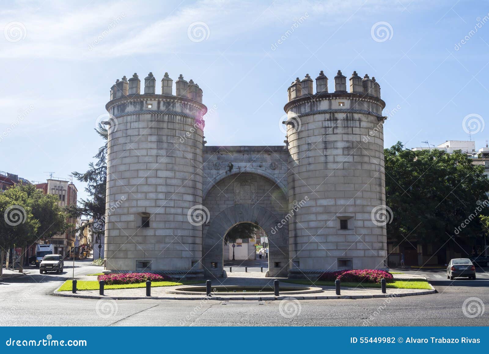 Monument At Roundabout Near The Entrance To The Port Of Cadiz, I ...