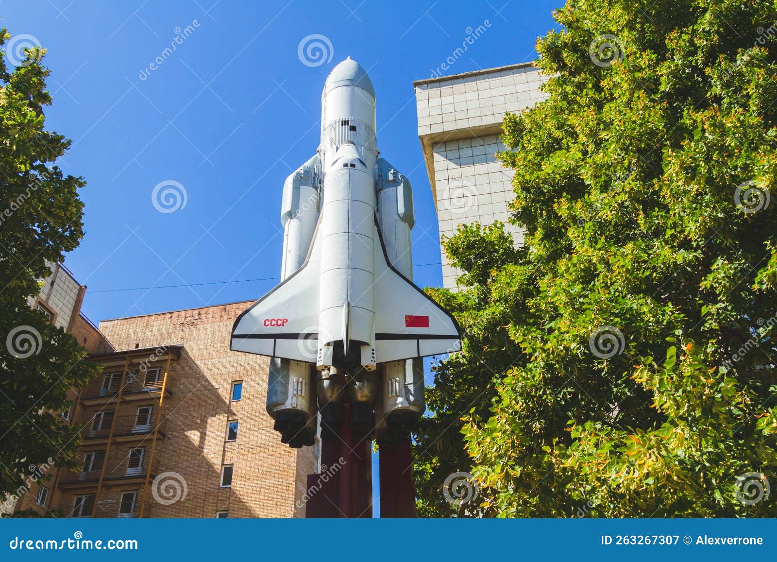 Monument Shuttle. Spaceship for Space Travel. Rocket in Form of ...