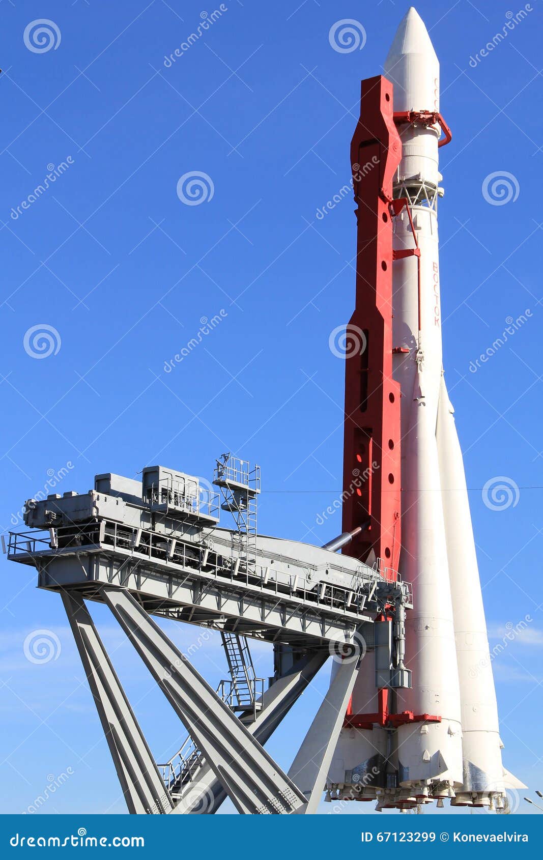 Monument of Space Rocket Vostok in Moscow at Launching Platform, Russia ...