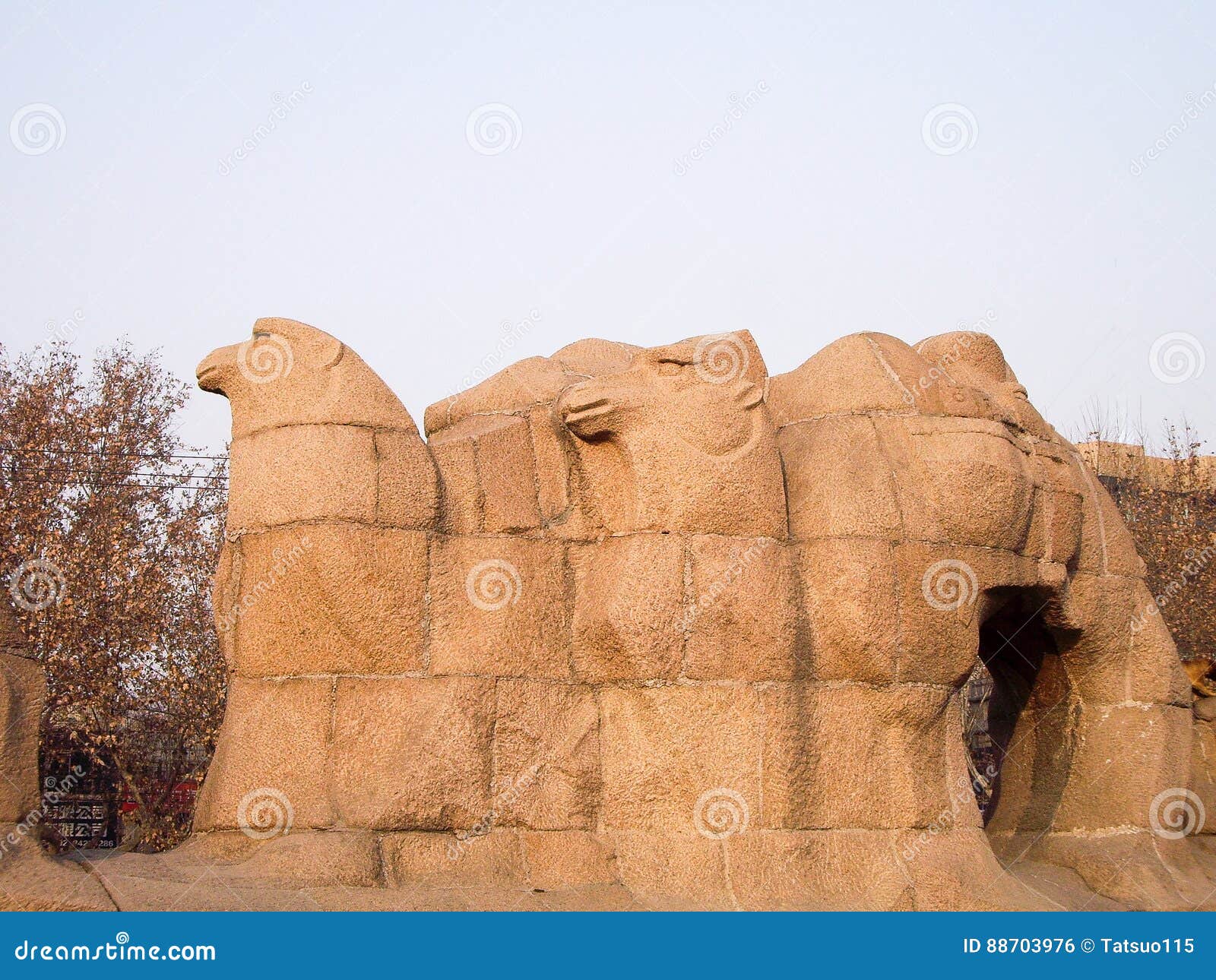 Monument for Starting Point of Silk Road, China Stock Photo - Image of ...
