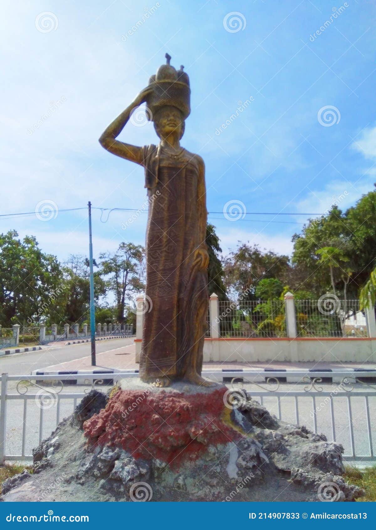 Monument in T-junction of Baucau Road, Timor-Leste. Stock Image - Image ...