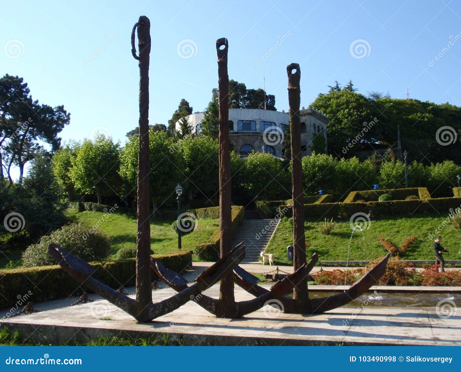 The Monument `three Anchors` in the Park Editorial Stock Photo - Image ...