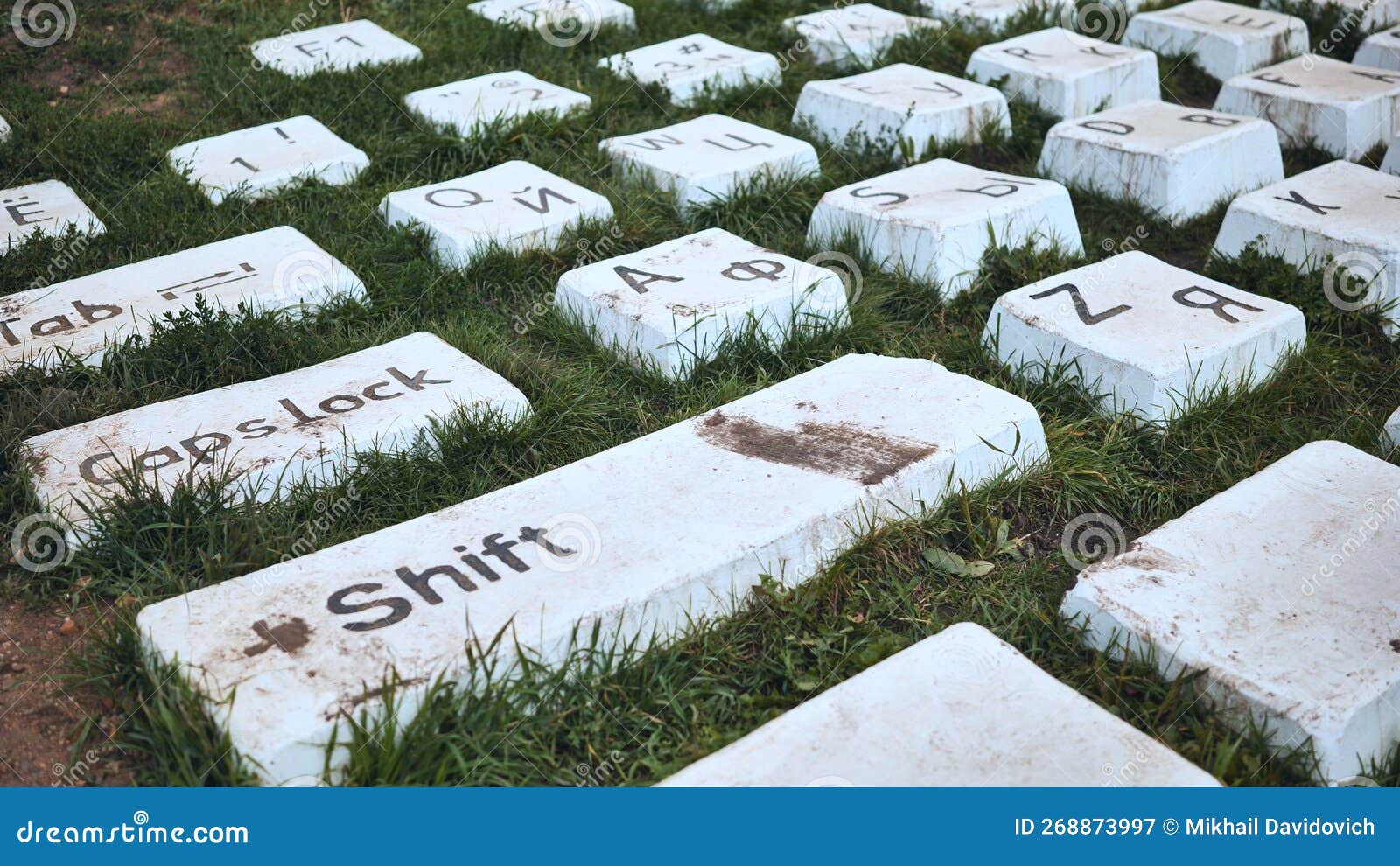 Monument To the Computer Keyboard in the City Park. Stock Image - Image ...