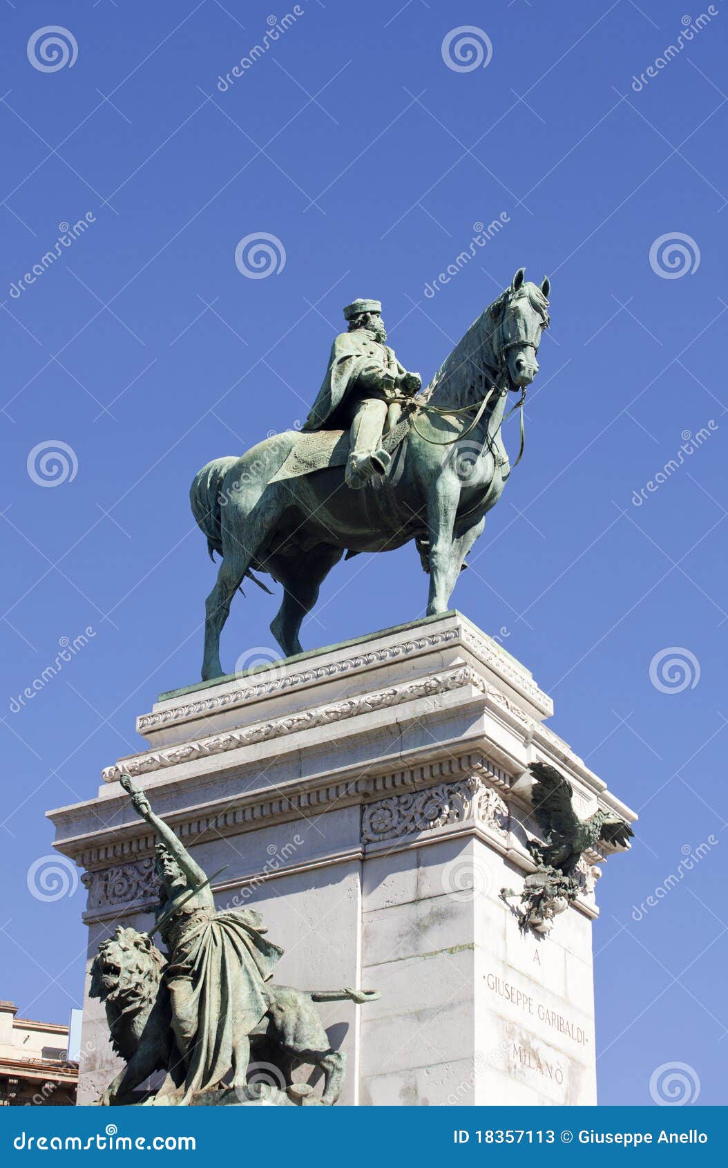 Monument To Garibaldi, Milan Stock Image - Image of statue, ancient ...