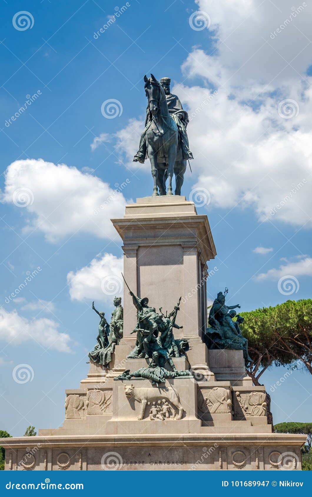 Monument To Giuseppe Garibaldi Italy, Rome Stock Image - Image of ...