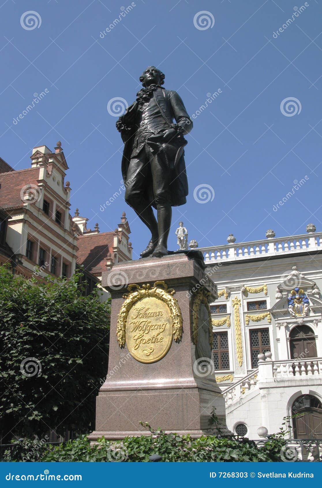 The monument to Goethe. stock image. Image of leipzig - 7268303