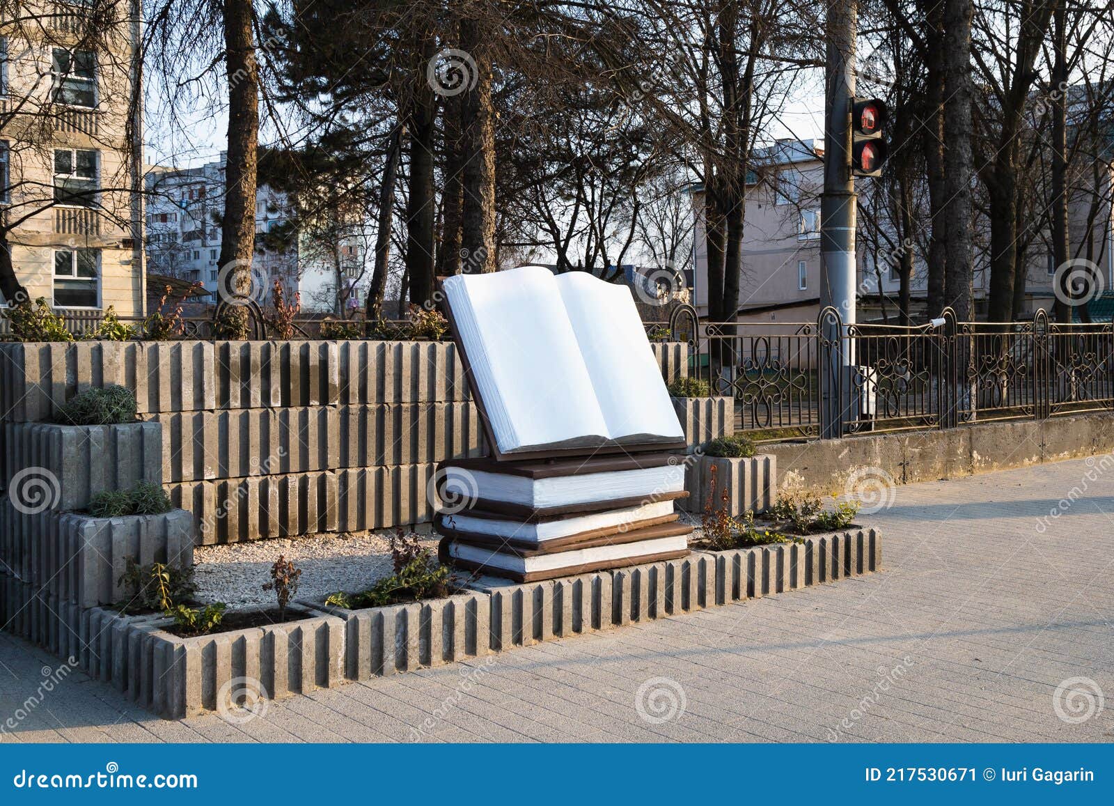 Monument To an Open Book without Text. Knowledge and Education Symbol ...
