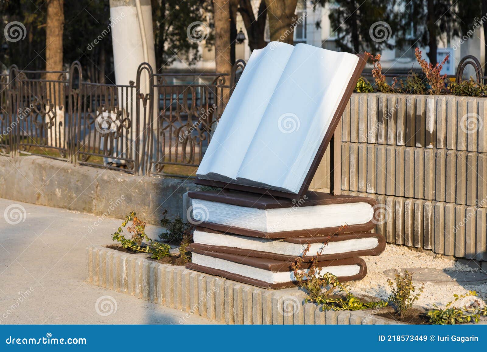 Monument To an Open Book without Text. Knowledge and Education Symbol ...