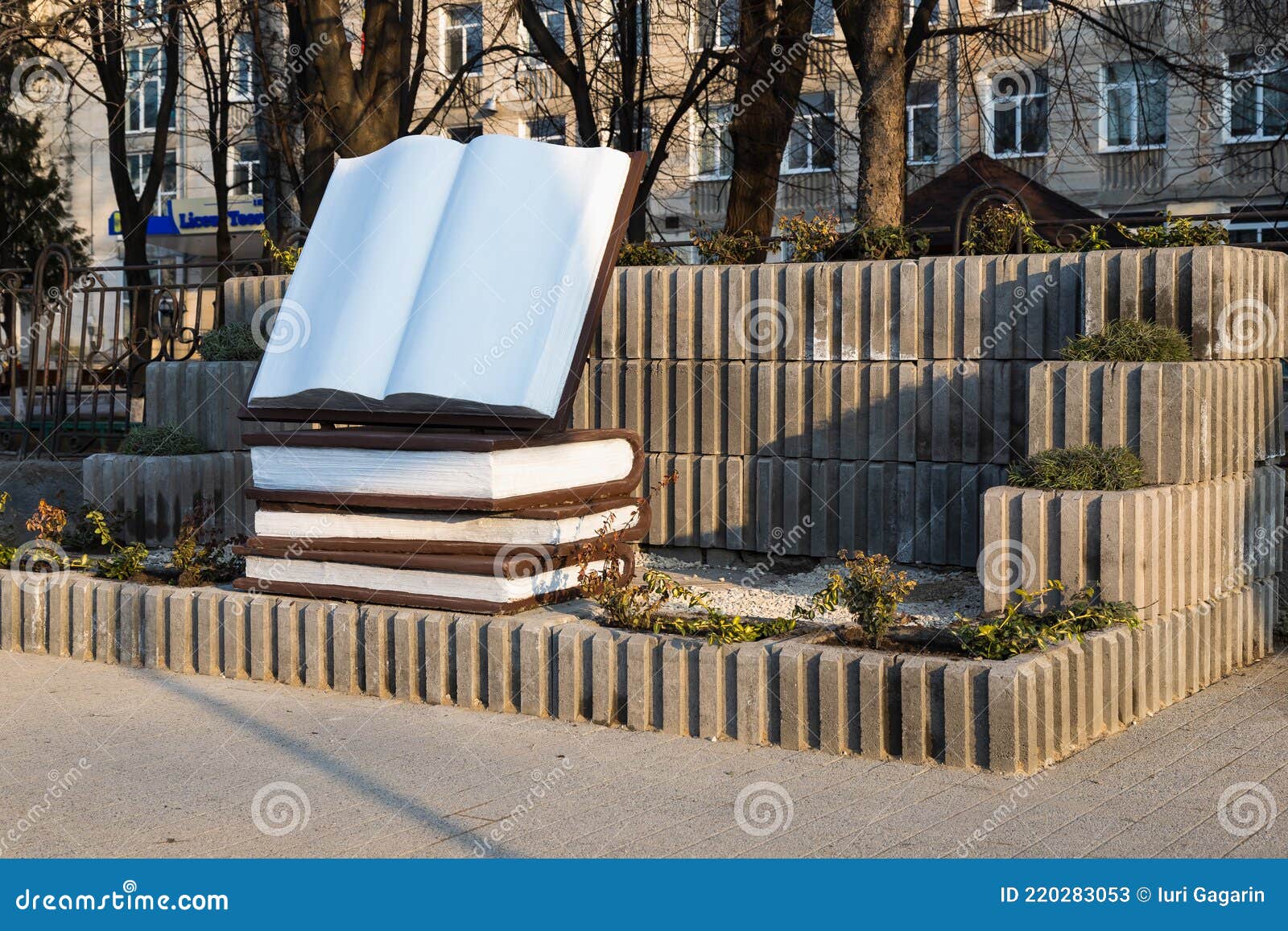 Monument To an Open Book without Text. Knowledge and Education Symbol ...