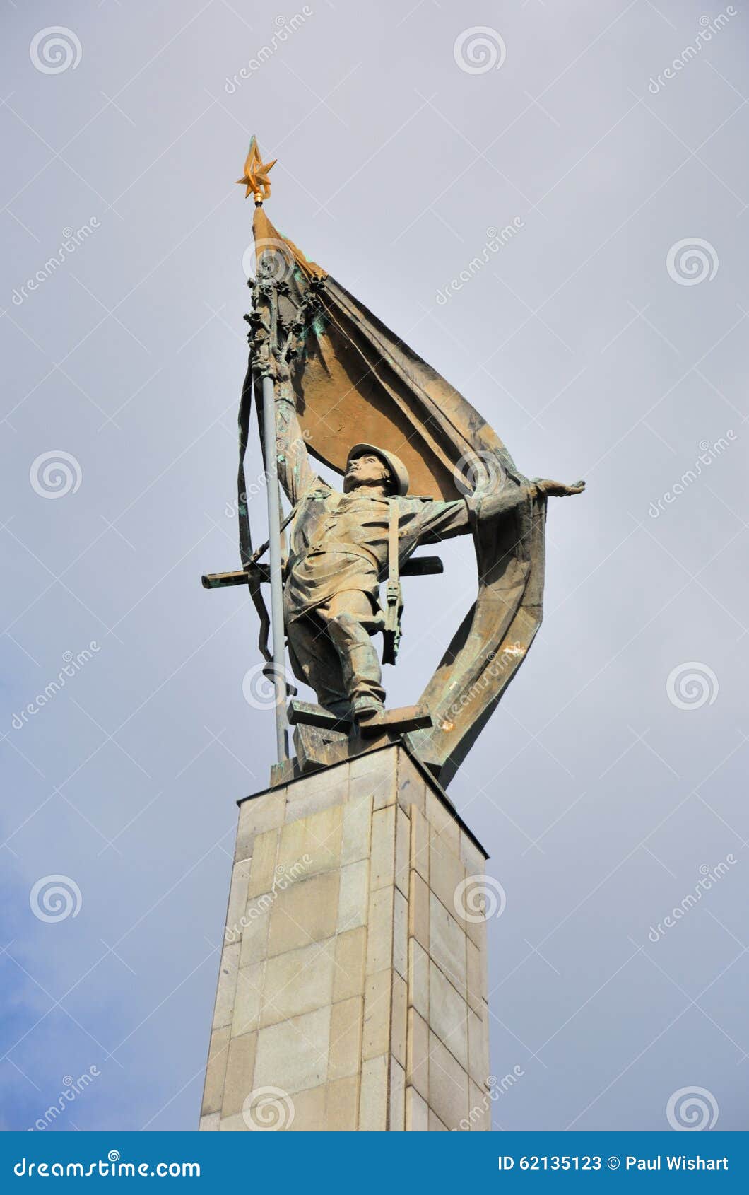 Monument To Russian Soldier on Column Stock Image - Image of slovakian ...