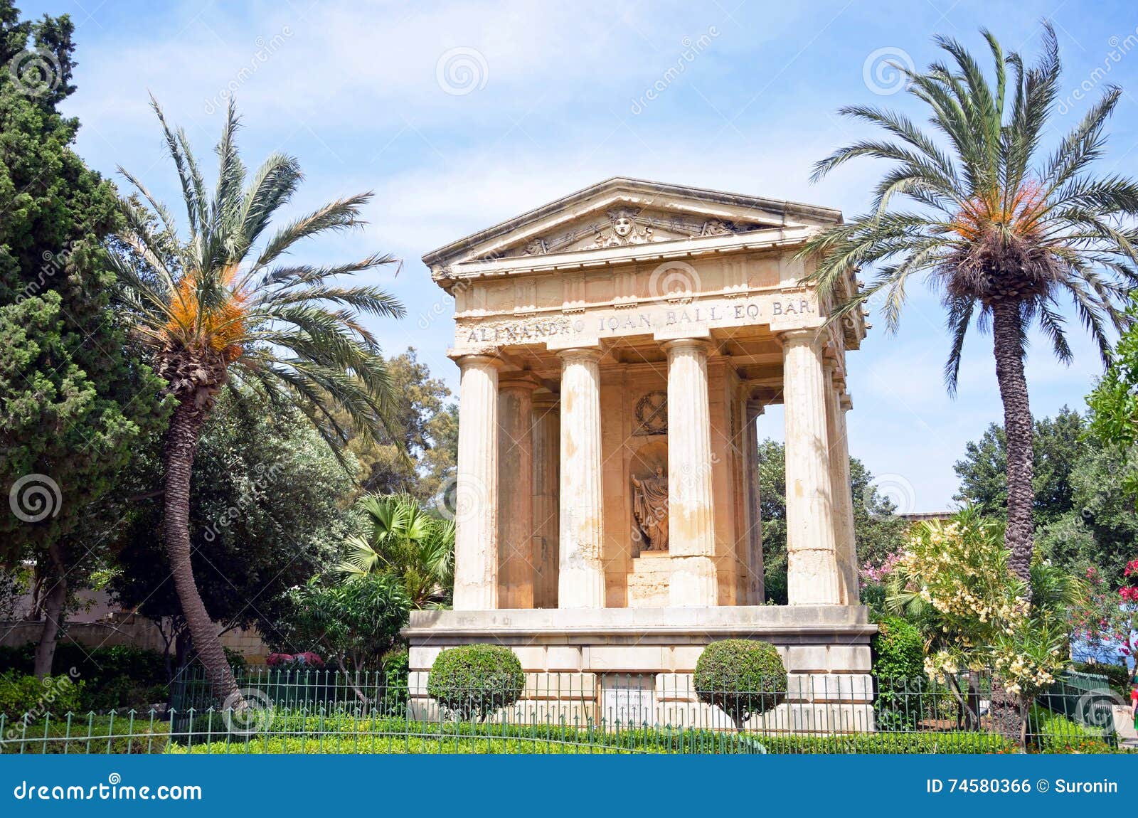 Monument To Sir Alexander Ball Stock Photo - Image of gardens, monument ...