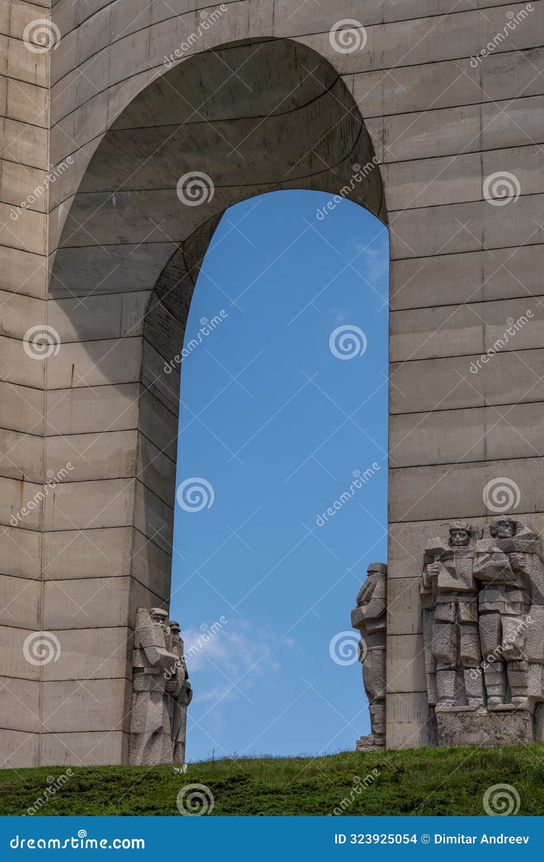 Monument To the Soviet Army Framing a Blue Sky with a Large Arch Stock ...