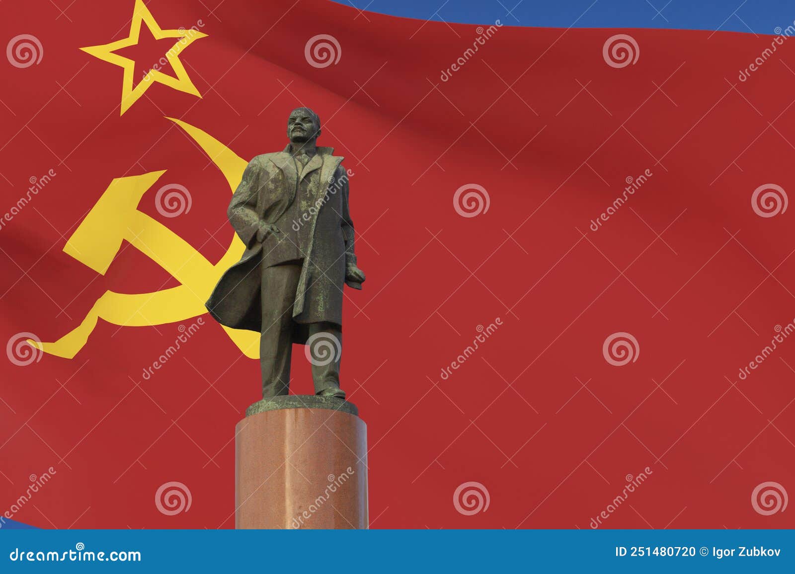 Monument To Vladimir Lenin Against the Background of the Developing ...