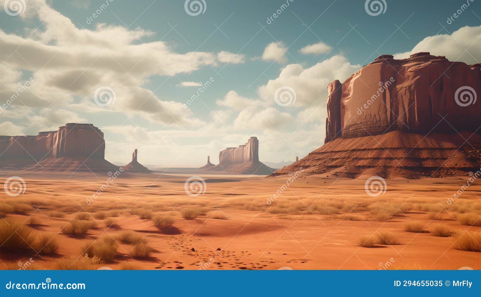 Monument Valley, Arizona, 3D Rendered Image Stock Illustration ...