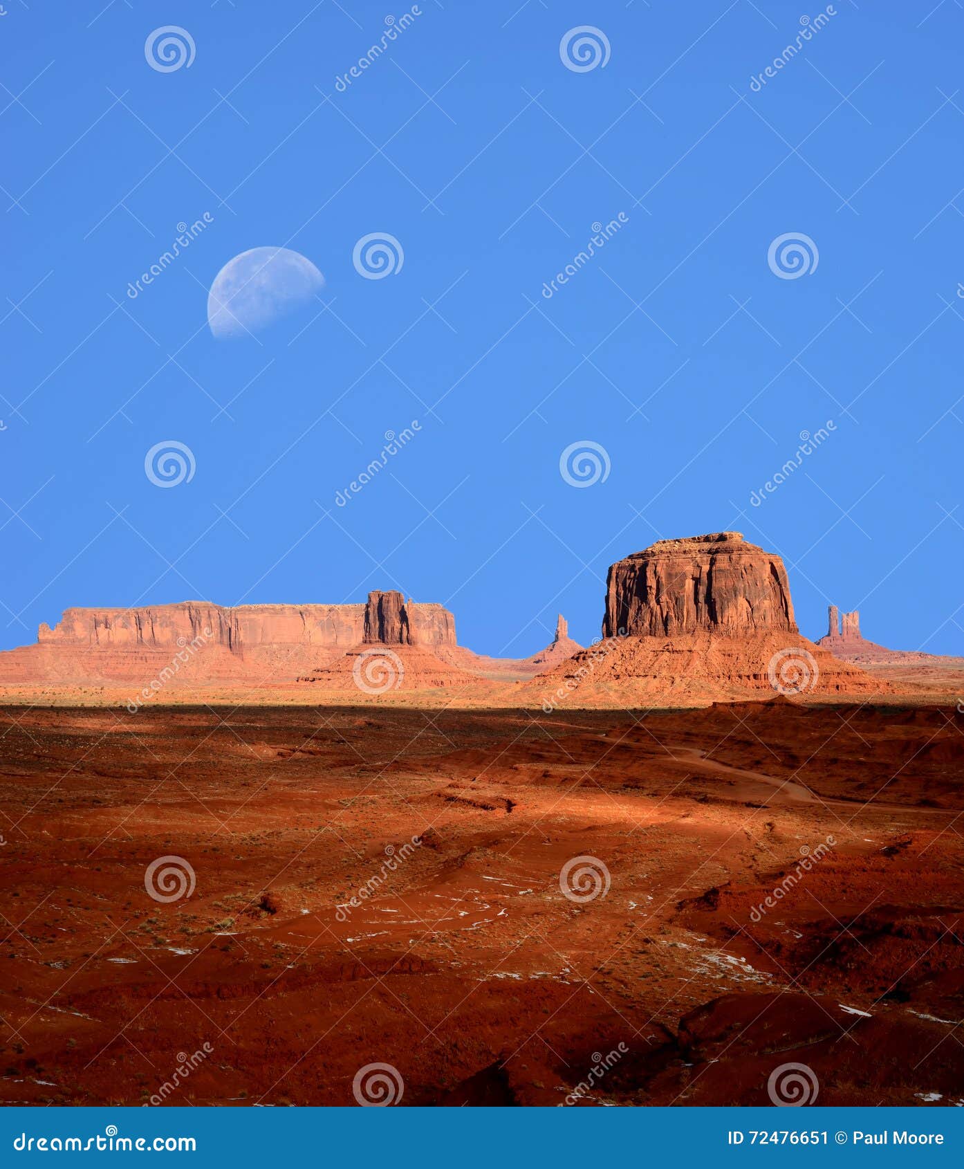Monument Valley Arizona Moon Rise Stock Image - Image of picturesque ...