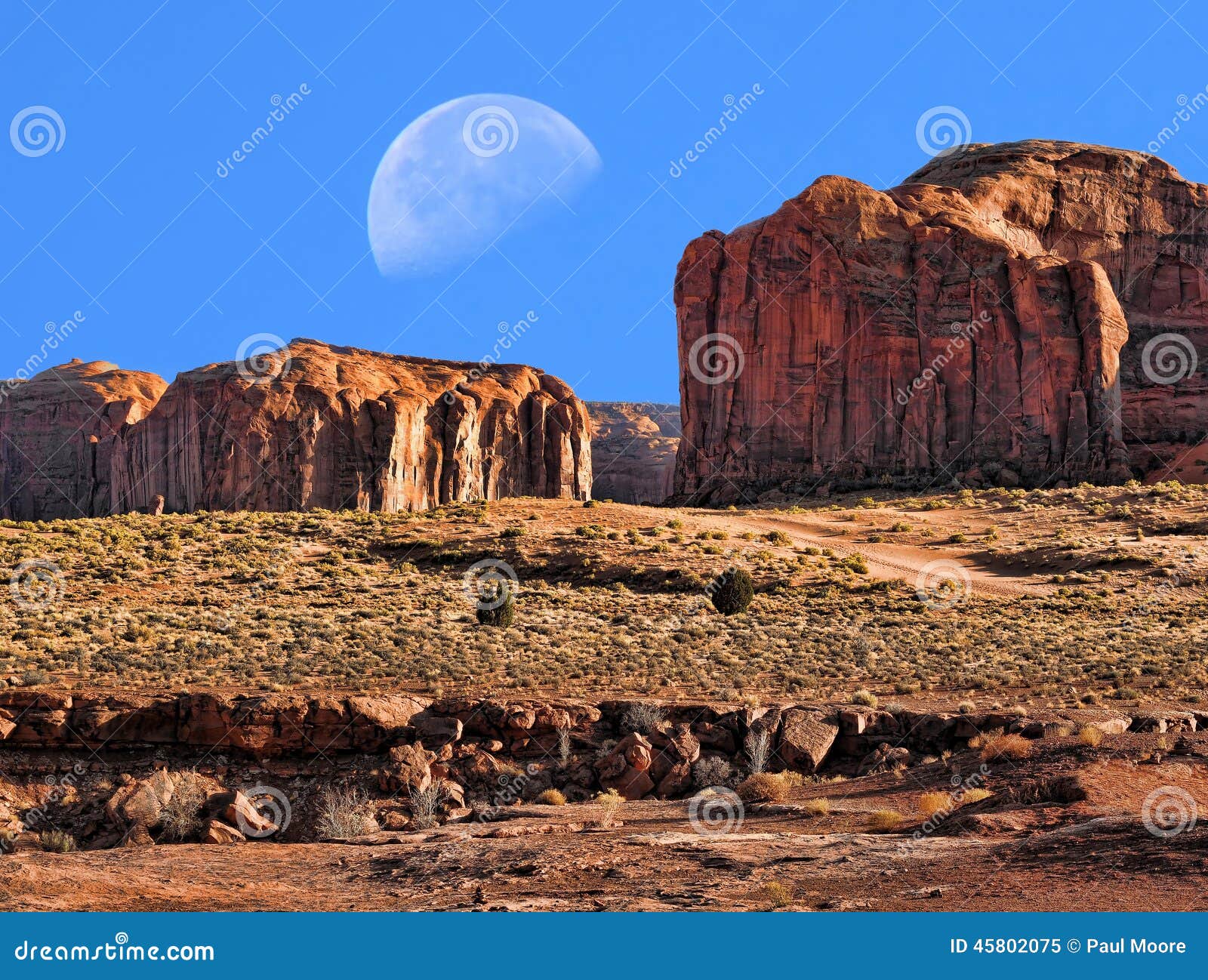 Monument Valley stock image. Image of moon, park, grand - 45802075