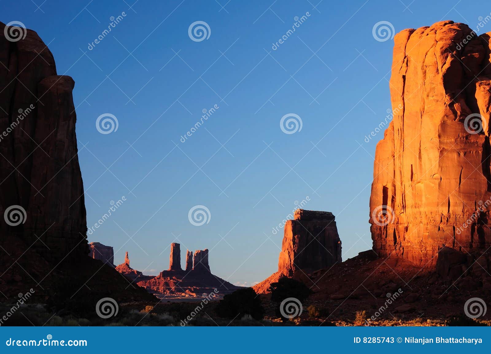 Monument Valley through the North Window at Dusk Stock Image - Image of ...