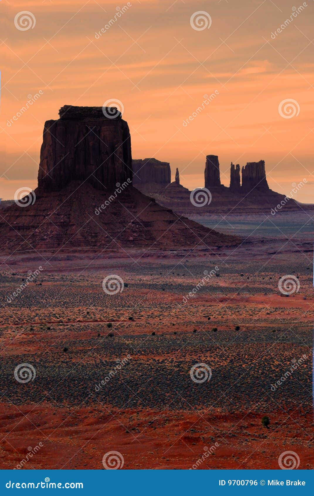 Monument Valley Sunset stock photo. Image of landscape - 9700796